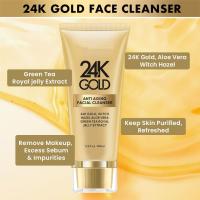 China OEM ODM 24k Gold face cream Organic Acne Cleanser Wholesale Purifying Pore Breaking Melanin Self owned Brand Deep Cleaning Facial for sale