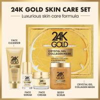China OEM ODM 24k Gold Skin Care Set face cream Facial Cleanser Organic Acne essence Wholesale Purifying Pore Breaking Melanin face cream Deep Cleaning Facial Moisturizing facial mask for sale