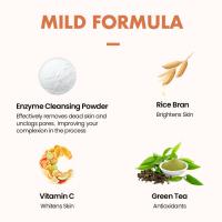 China OEM ODM skincare products whitening and exfoliating facial cleanser enzyme green tea rice vitamin C facial cleanser facial cleanser facial powder for sale