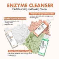 China OEM ODM skincare products whitening and exfoliating facial cleanser enzyme green tea rice vitamin C facial cleanser facial cleanser facial powder for sale
