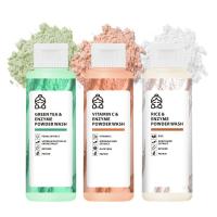 China OEM ODM skincare products whitening and exfoliating facial cleanser enzyme green tea rice vitamin C facial cleanser facial cleanser facial powder for sale