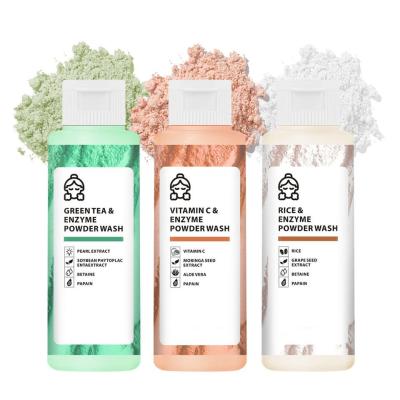 China OEM ODM skincare products whitening and exfoliating facial cleanser enzyme green tea rice vitamin C facial cleanser facial cleanser facial powder for sale