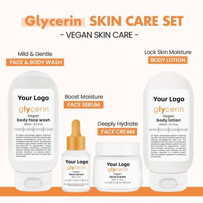 China OEM ODM Korean brand customized skin care set Natural glycerine facial essence Serum body hyaluronic acid moisturizing anti-aging brightening face cream Pure facial cleanser for sale