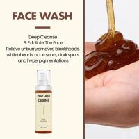 China OEM ODM brand natural vegetarian foaming facial cleanser caramel acne removing skin exfoliating brightening facial cleanser for sale