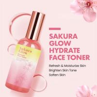 China OEM ODM brand skincare products hydrate, shrink pores, brighten skin tone, cherry blossom yeast facial toner for sale