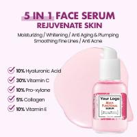 China OEM DOM brand 5 in 1 multifunctional skin care essence product contains hyaluronic acid, vitamin C, whitening, anti-aging and anti wrinkle serum essence for sale