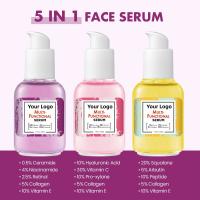 China OEM DOM brand 5 in 1 multifunctional skin care essence product contains hyaluronic acid, vitamin C, whitening, anti-aging and anti wrinkle serum essence for sale