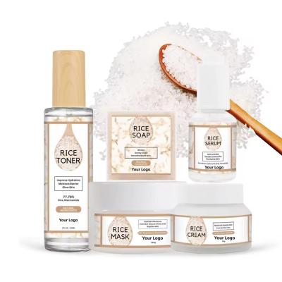 China OEM ODM Korean Brand Customized Skincare Set Rice Sleeping Facial Mask Cream Cosmetics Beauty Skincare Products Natural Brightening Hydrating Serum Essence Face Cream for sale