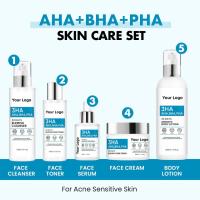 China OEM ODM Korean Brand Skin Care Set Acne Treatment Serum essence Acne Removing and Spot Removing Facial face cream Cuticle Layer Solution Skin Texture Exfoliating Facial Cleanser Toner for sale