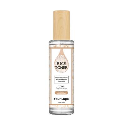 China OEM ODM Whitening Rice Toner Natural Organic Pure Vitamin C Skin Brightening Facial Lotion spray for sale