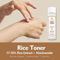 China OEM ODM Whitening Rice Toner Natural Organic Pure Vitamin C Skin Brightening Facial Lotion spray for sale