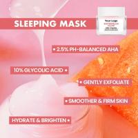China OEM ODM customized watermelon luminous sleep jelly facial mask natural nicotinamide vitamin c whitening brightening facial care moisturizing facial mask for sale