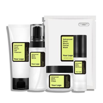 China OEM ODM Korean skin care set 96% snail mucin hyaluronic acid facial care anti-aging anti wrinkle serum cream facial mask skin care private brand for sale