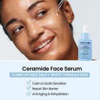 China OEM ODM brand facial serum essence skin care vegetarian ceramide hyaluronic acid repair skin barrier hydrated facial serum for sale