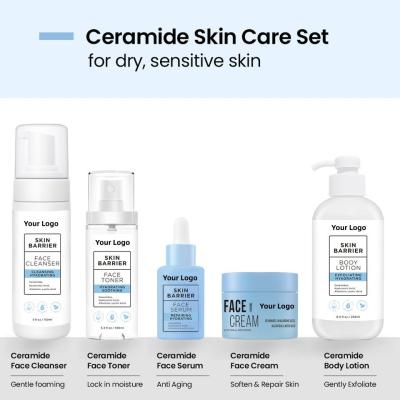 China OEM ODM brand face care set vegetarian ceramide hyaluronic acid face cream repair skin barrier hydration facial serum for sale