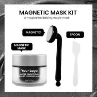 China OEM ODM Wholesale Magnet Black Dead Sea Mud facial mask Deep Cleaning Magnetic facial mask Blackhead Removal facial mask Set for sale