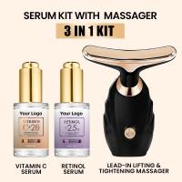 China OEM ODM Korean brand customized skincare retinol facial serum anti-aging anti wrinkle vitamin A facial serum with massager for sale