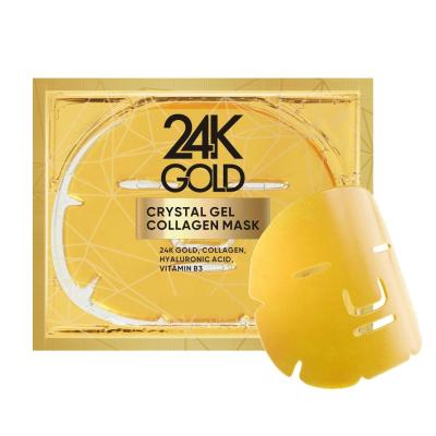 China OEM ODM customized facial moisturizing facial mask whitening 24k gold collagen crystal facial mask private brand for sale