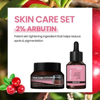 China OEM ODM wholesale cosmetics skin care set skin care alpha arbutin anti-aging face cream facial serum skin whitening essence for sale