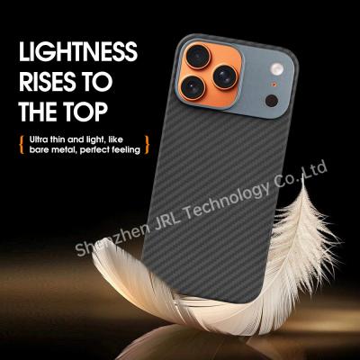 China Customized Metal Frame Ultra Thin Aramid Carbon Fiber Mobile Cover for iPhone 17 Pro for sale