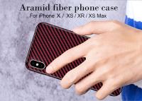 China iPhone X Red Glossy Finish Aramid Fiber Phone Case for sale