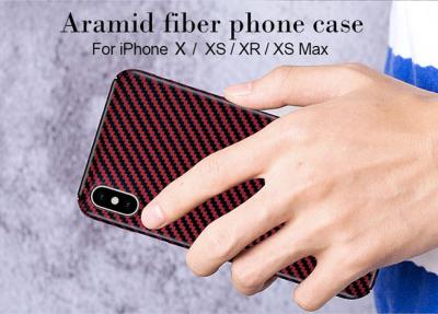 China iPhone X Red Glossy Finish Aramid Fiber Phone Case for sale
