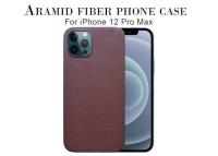 China Full Protective Red Plain Weave iPhone 12 Aramid Phone Case Carbon Case for sale