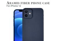China Plain Weave Texture Blue Aramid Carbon Fiber Case For iPhone 12 for sale