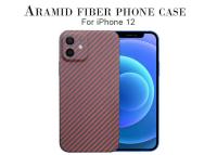 China Red Color  Carbon Aramid Fiber Phone Case For iPhone 12 for sale
