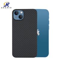 China Matte Finish  iPhone 13 Mini Cover With Plastic Ring Design Aramid Fiber Kevlar Case for sale