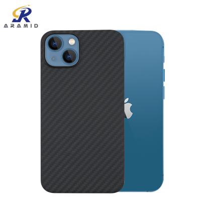 China Matte Finish  iPhone 13 Mini Cover With Plastic Ring Design Aramid Fiber Kevlar Case for sale