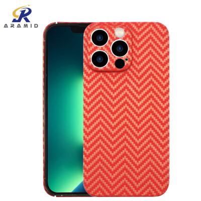 China No Fading Orange Aramid Fiber iPhone Case with Full Cover design for sale