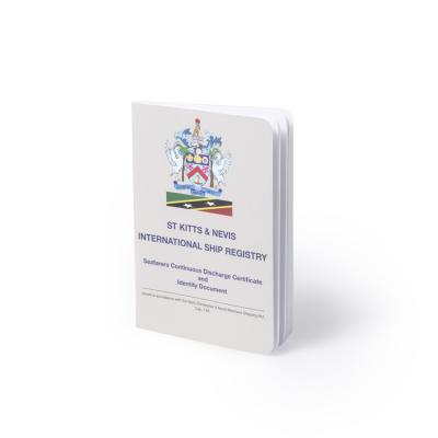 China OEM International Ship Registry Coloring Book Printing Seafarers Certificate Book Printing for sale