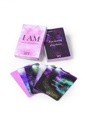 China 600gsm Rigid Cardboard Box Positivity Affirmation Tarot Flash Cards Packaging for sale