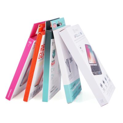 China Matt Lamination Tempered Glass Packing Box , Screen Protector Packaging With Hanging for sale