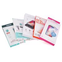 China Matt Lamination Tempered Glass Packing Box , Screen Protector Packaging With Hanging for sale