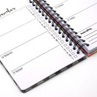 China 65C Planner Spiral Notebook Printing Services PVC With Elastic Band 240pages for sale