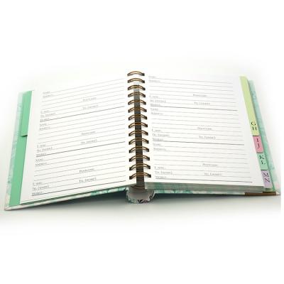 China Hidden Hardcover Spiral Binding Book Printing Service With Tab Dividers 176*190mm for sale
