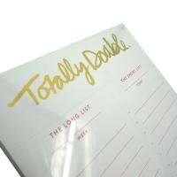 China Gold Foiled To Do List Memo Pad ,  OEM Post It Brand Notes Pantone Color Printing for sale