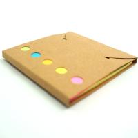 China Printed Branded Post It Notes With Recycle Kraft Cover 50mm X 35mm for sale