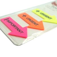 China PVC Custom Sticky Notepad , Arrow Shaped Sticky Notes  50mm X 35mm for sale