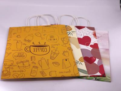 China Recycled TakeAway custom printed food packaging bags kraft paper CMYK printing for sale