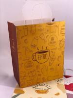 China Recycled TakeAway custom printed food packaging bags kraft paper CMYK printing for sale