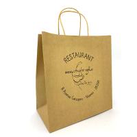 China custom Kraft food takeaway paper bags Recycled CMYK Printing 24cmx32cmx10cm for sale