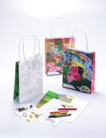 China Custom Kraft Branded Paper Bags Offset Printing 160x100x210mm With Crayons for sale