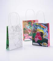 China Custom Kraft Branded Paper Bags Offset Printing 160x100x210mm With Crayons for sale