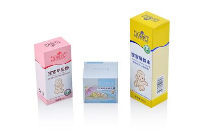 China Babycare Cosmetic Packaging Boxes Gloss Lamination Tuck Top Gift Box for sale