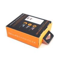 China Hot Stamping Tempered Glass Packing Box Power Bank Packaging Printing With Hanger 82mm*46mm*97mm for sale