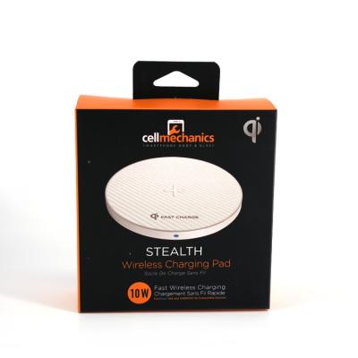 China Embossing Tempered Glass Packing Box Wireless Charging Pad Packaging 75mm*30mm*100mm for sale