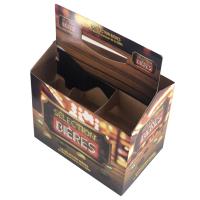 China Varnishing 6 Bottle Carrier Cardboard TakeAway Pantone Corrugated Boxes Printing for sale